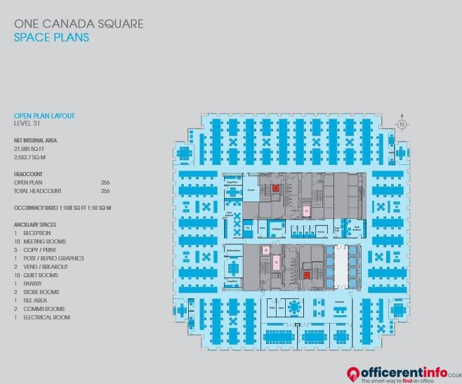 Office for rent in One Canada Square E14 5AB London, Canary Wharf