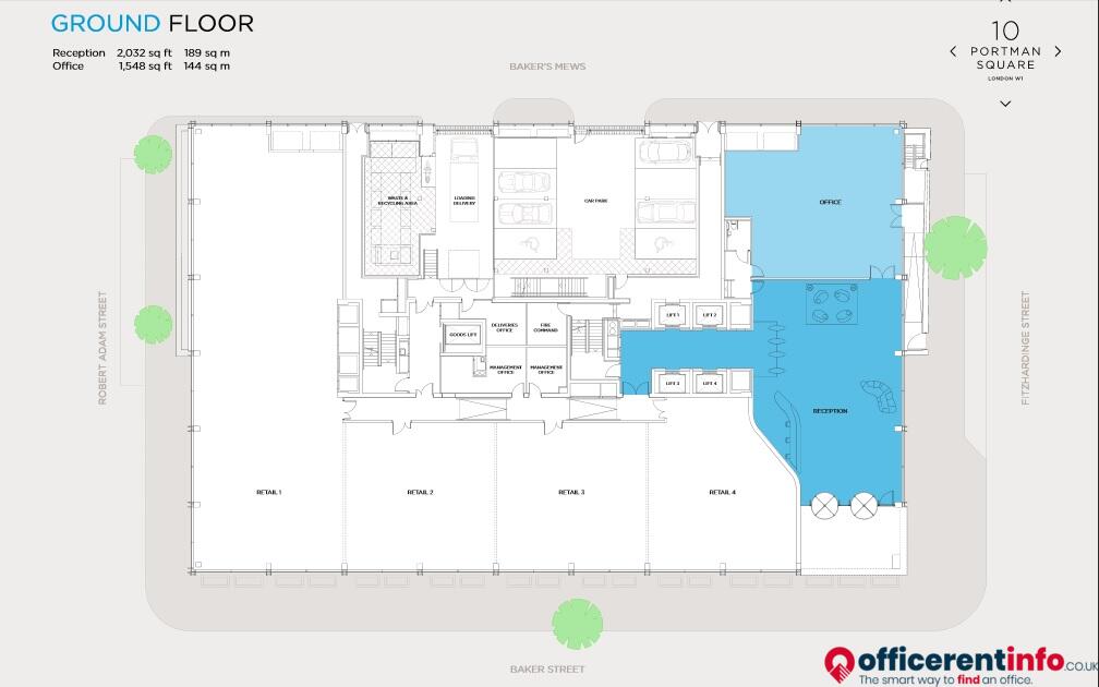 Office for rent in 10 Portman Square W1H 6AZ London, 10 Portman Square